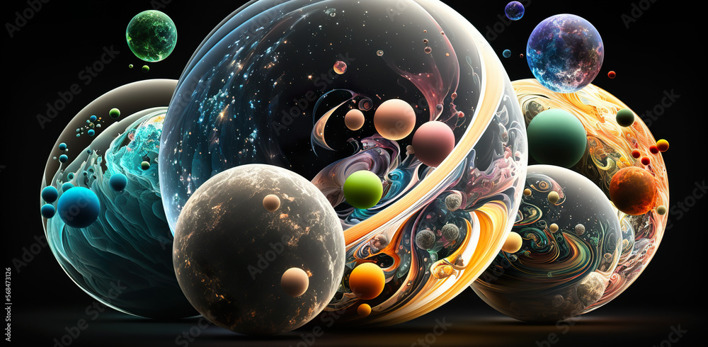 Universe represented in all dimensions in one illustration. From the ...