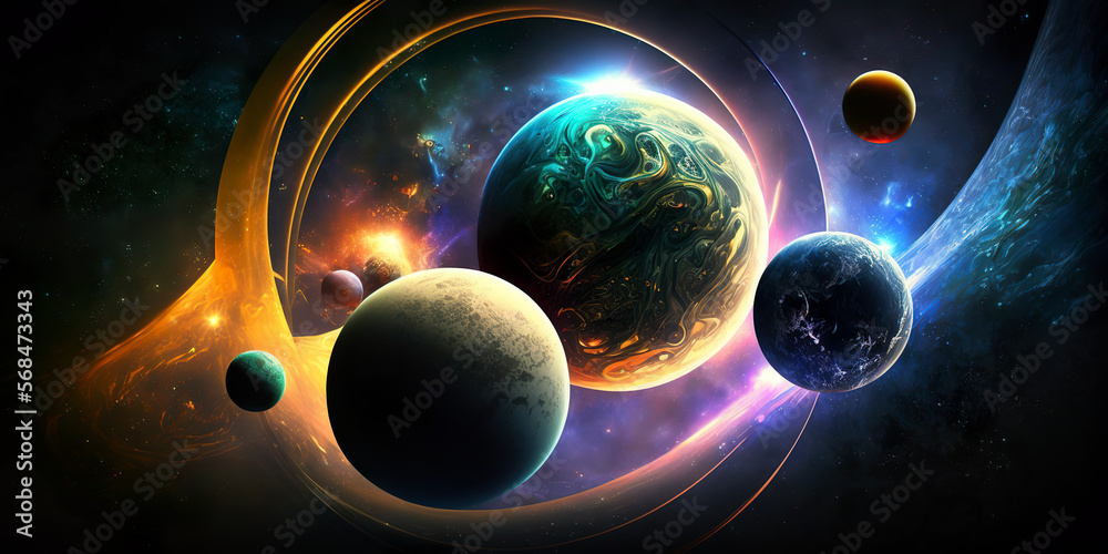 Universe represented in all dimensions in one illustration. From the ...