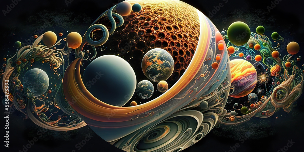 Universe represented in all dimensions in one illustration. From the ...