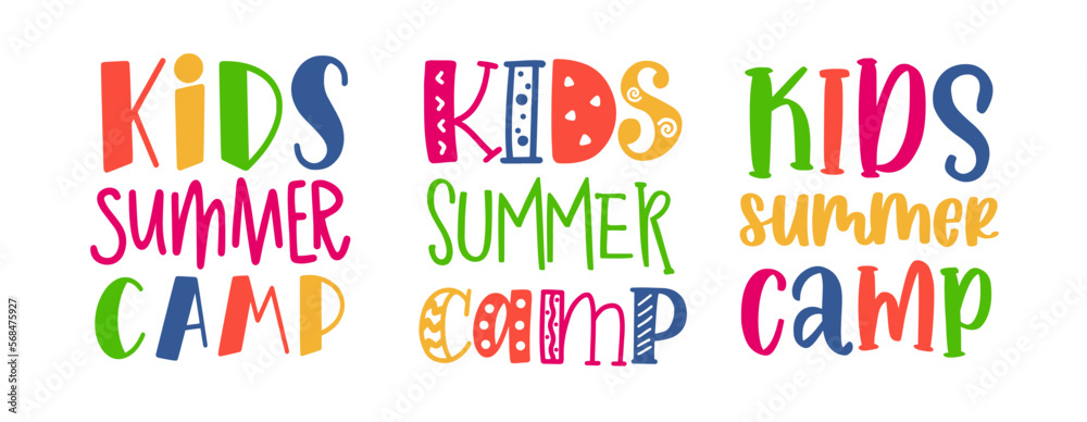 Kids summer camp. Colorfull illustration. Summer camp template poster ...