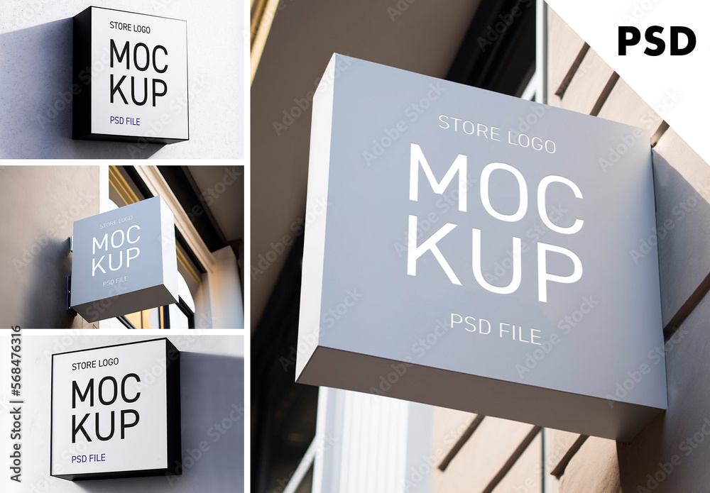 Store logo mockup set with Generative AI Stock Template | Adobe Stock