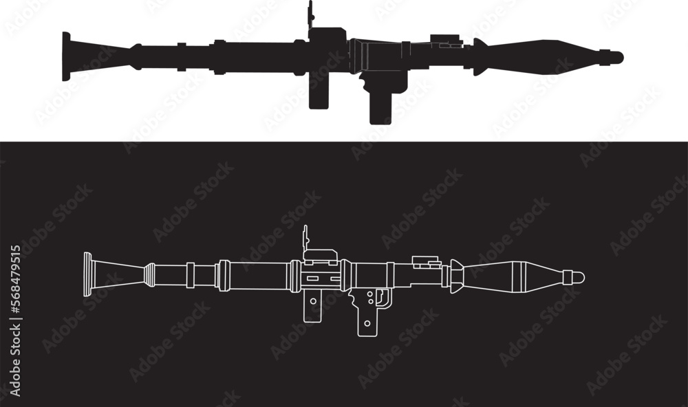 Vetor de rpg gun Rocket launcher with missiles. Game resources. Vector ...