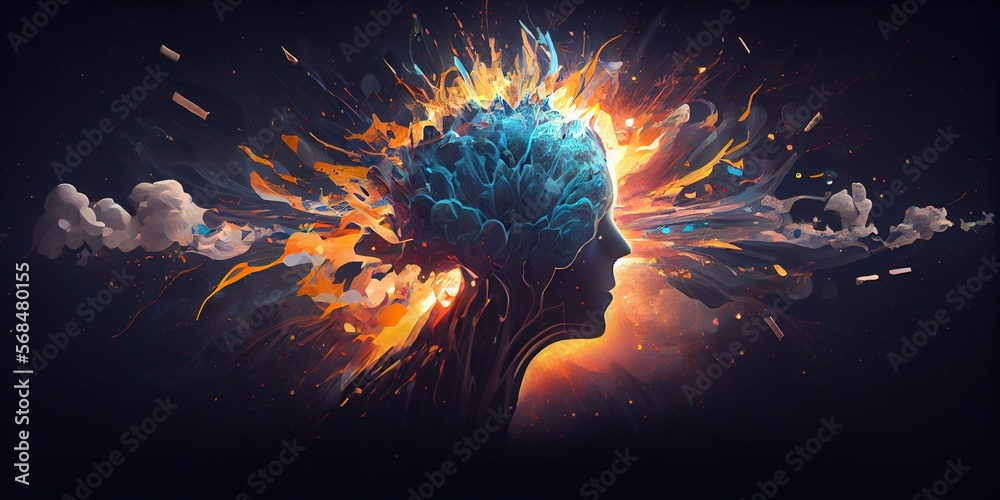 Generative AI illustration of annual collective mind concept art ...