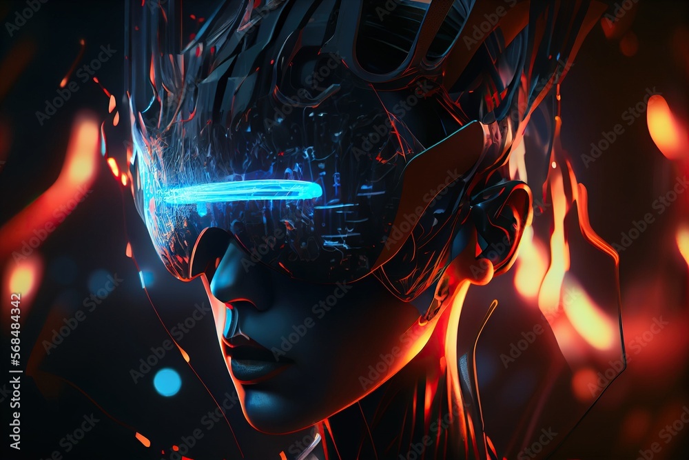 Generative AI illustration of Metaverse concept and virtual world ...