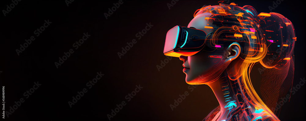 Generative AI illustration of Metaverse concept and virtual world ...