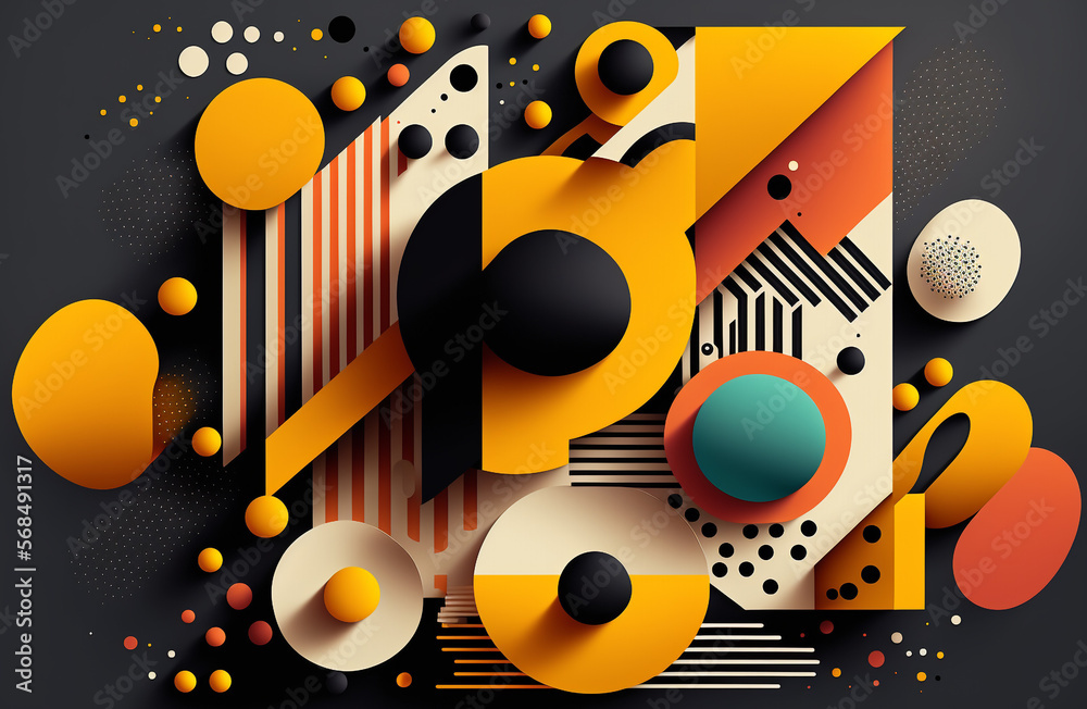 Set of semi tonal geometry shapes and forms with universal tendencies ...