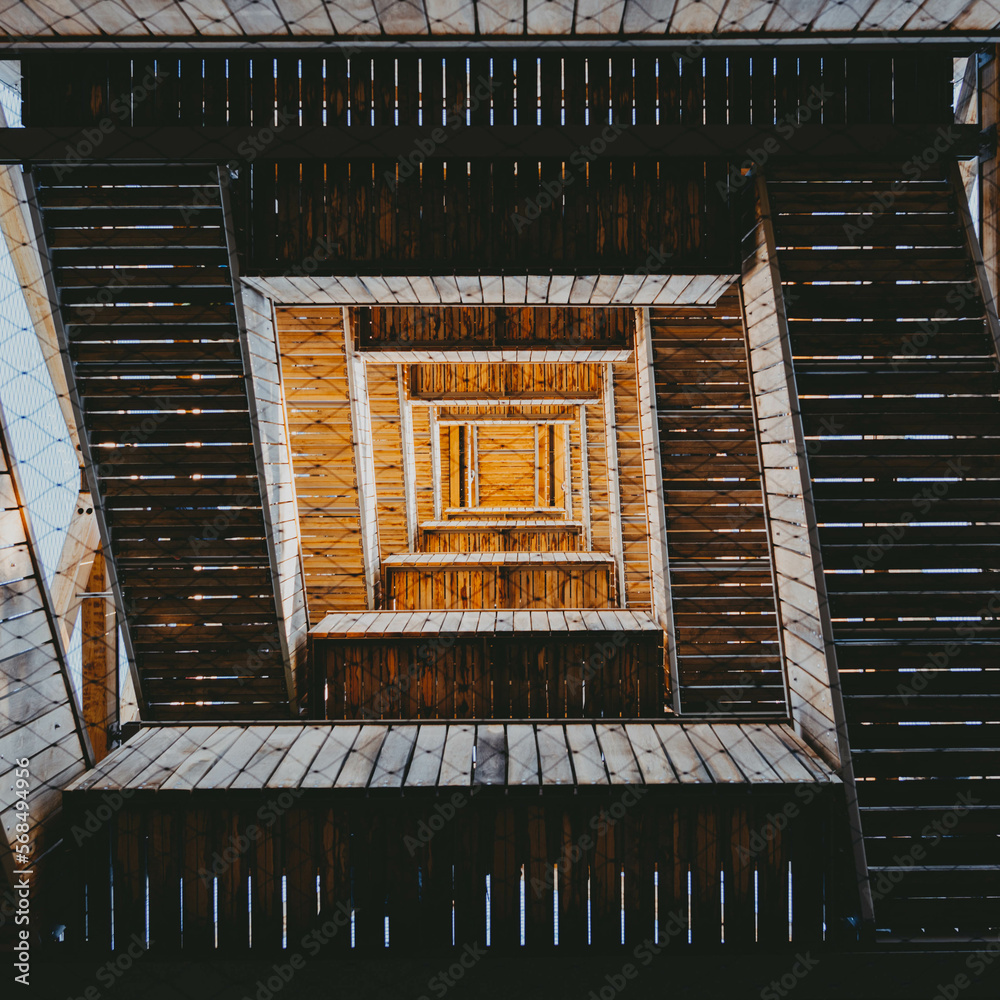 Experience the grandeur of height with a towering wooden structure ...