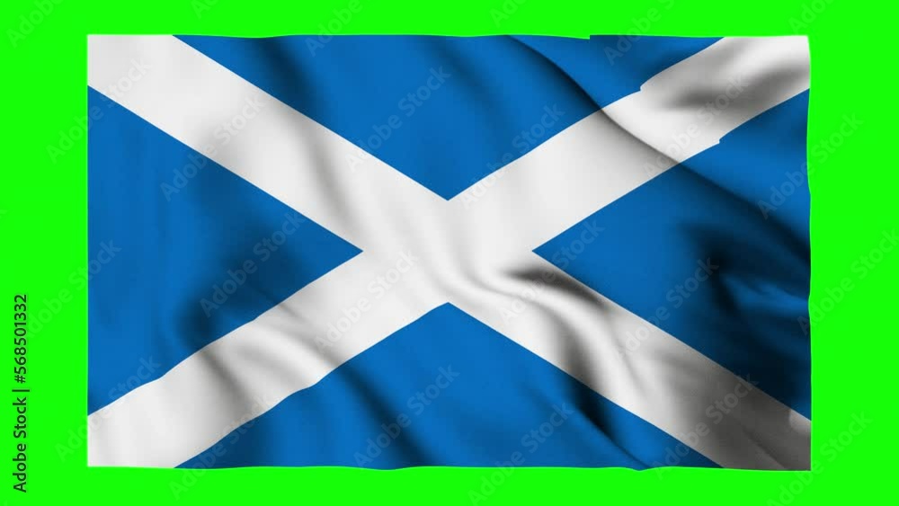 Flag of Scotland waving isolated by the alpha channel(transparent ...