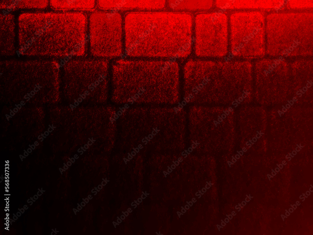 Dark red vector grunge background of paving slabs covered with snow ...