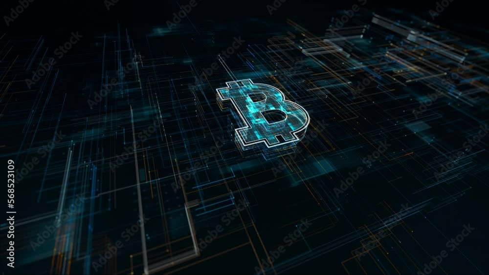 Motion graphic of Dark blue particle Money logo cryto currency concept ...