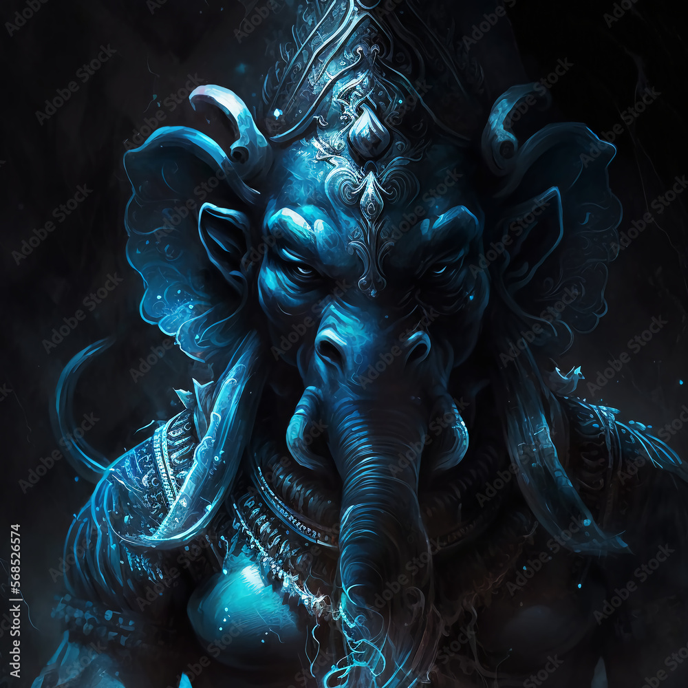 Blue Lord Ganesh Stock Illustration | Adobe Stock