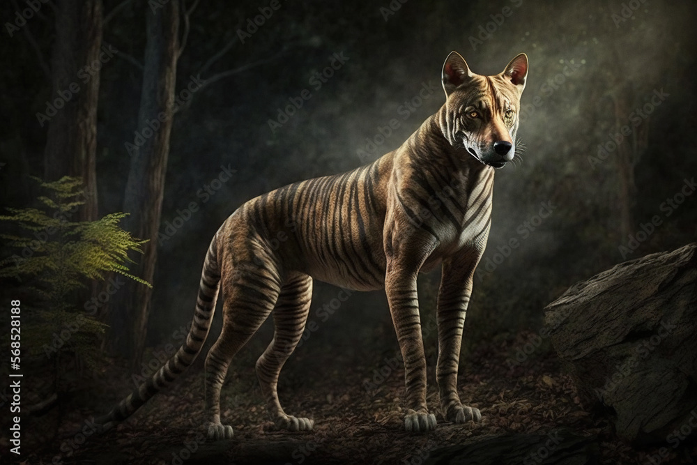 extinct tasmanian pouch wolf , KI Stock Illustration | Adobe Stock