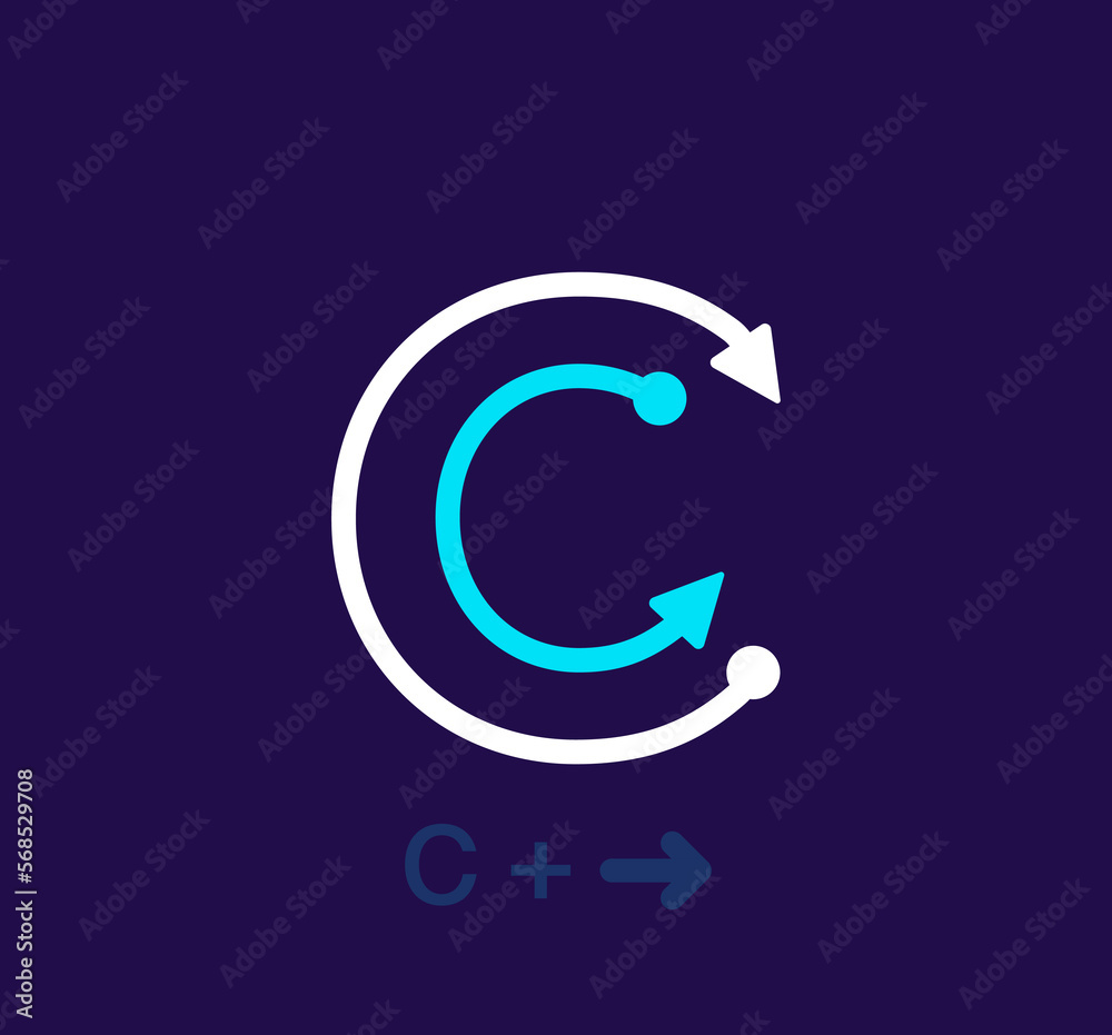 Linear letter C logo. Unique logo. Abstract letter simple rotating ...