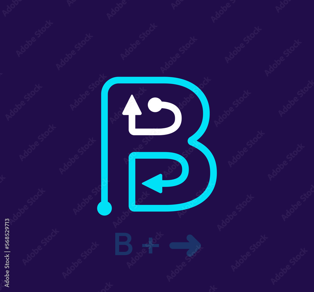 Linear letter B logo. Unique logo. Abstract letter simple rotating ...
