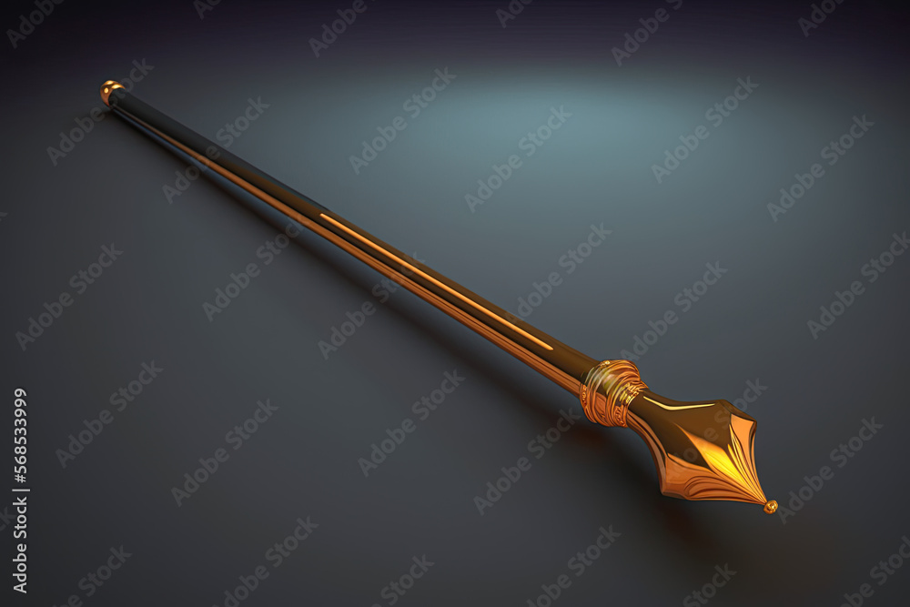 AI-generated 3D Rendering of Magic Wand, Isolated in Studio Photography ...