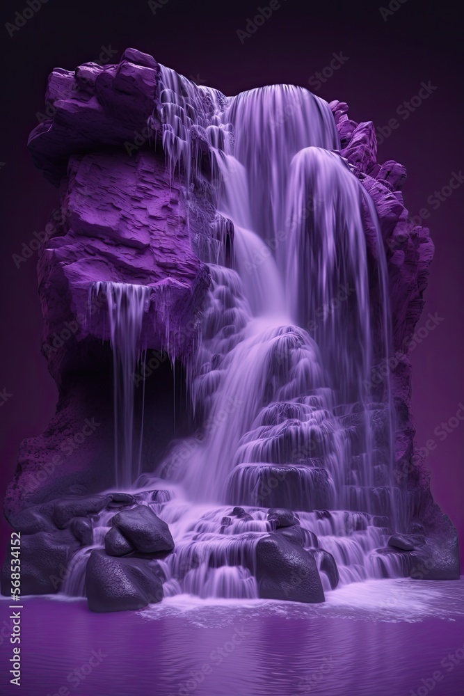 Isolated Purple Waterfall 3D Render - Studio 8K UHD Image for ...