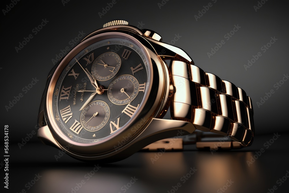Luxury Watch 3D Render Isolated on Flat Uneven Background - Studio 8K ...