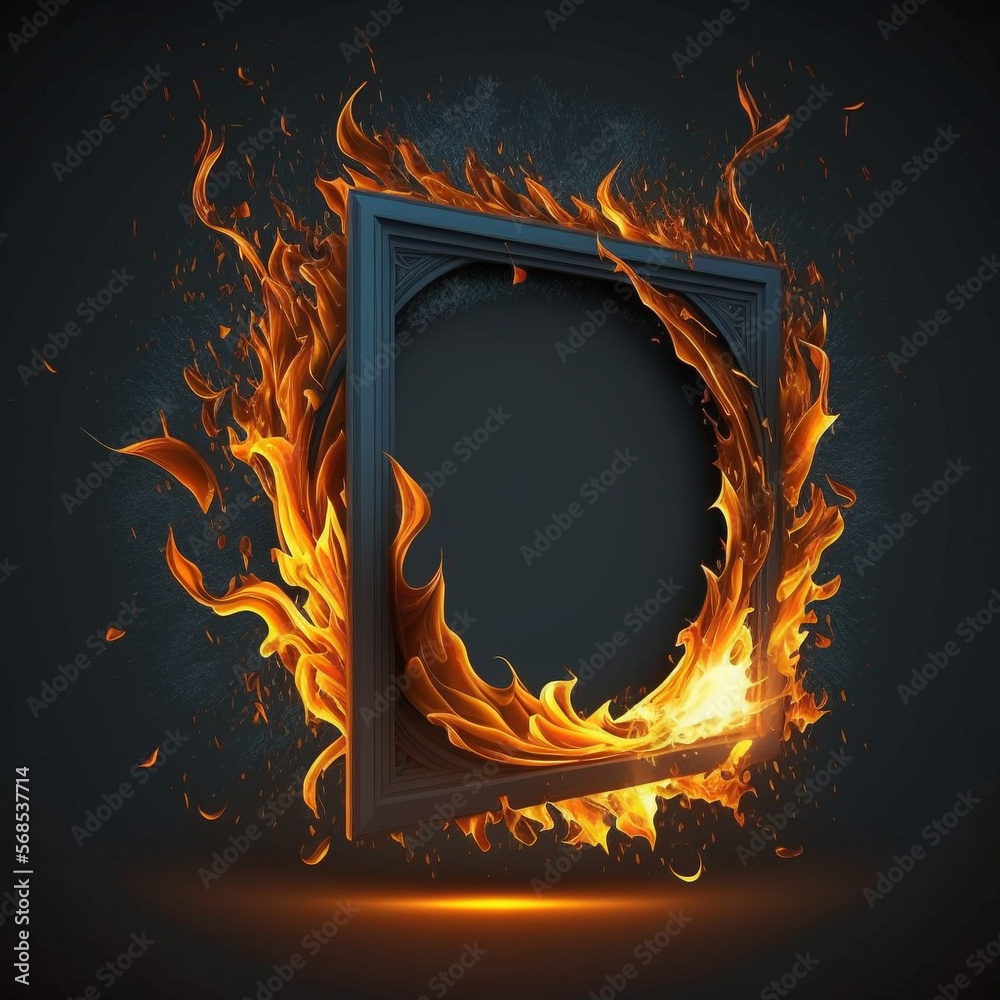 Artificial Fire: AI-Generated Render of a Blazing Hot Frame of Colorful ...