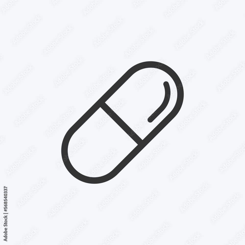 Medicine pills graphic icon. Capsule sign isolated on white background ...