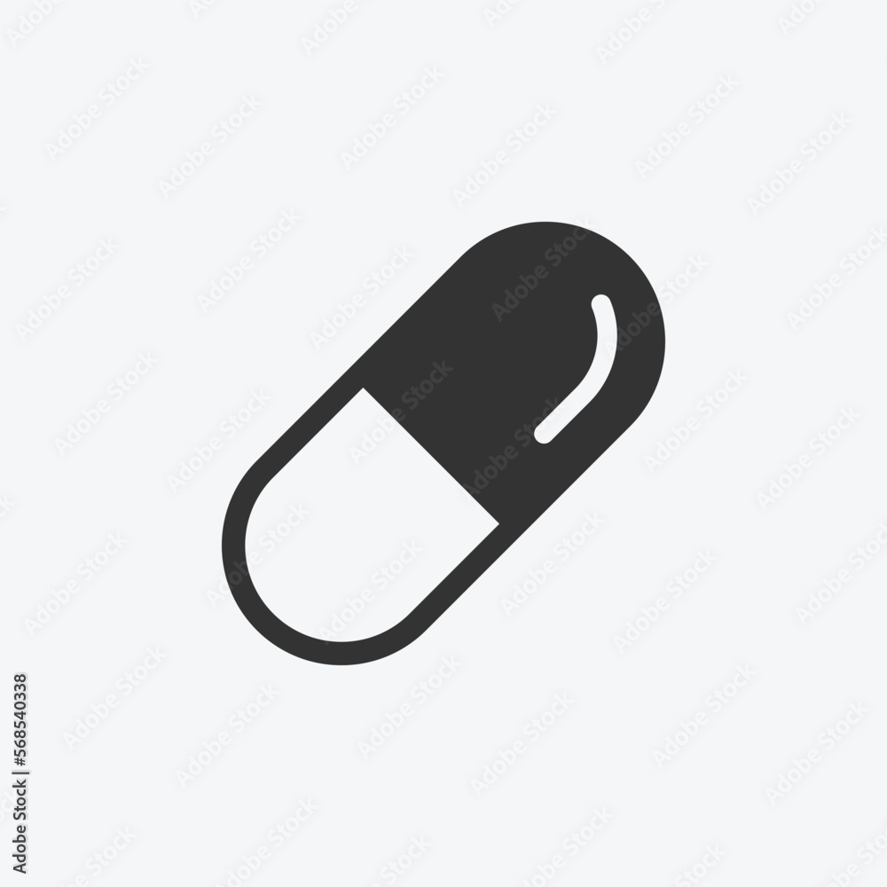 Medicine pills graphic icon. Capsule sign isolated on white background ...