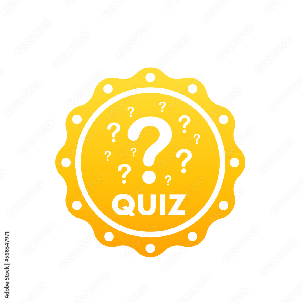 Quiz logo with speech bubble symbols, concept of questionnaire show ...