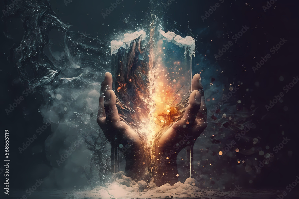 Fire And Ice Hands Wallpaper