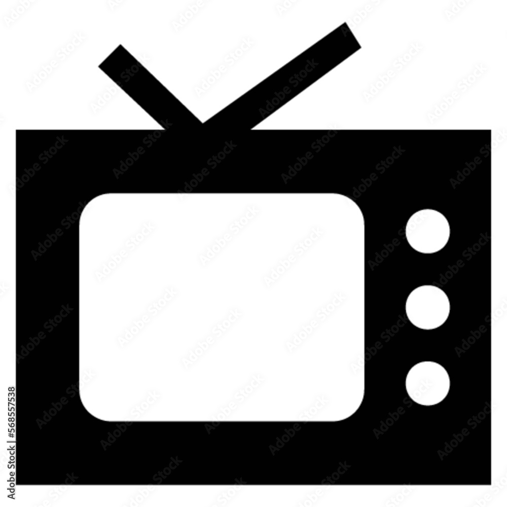 old tv vector, icon, symbol, logo, clipart, isolated. vector ...