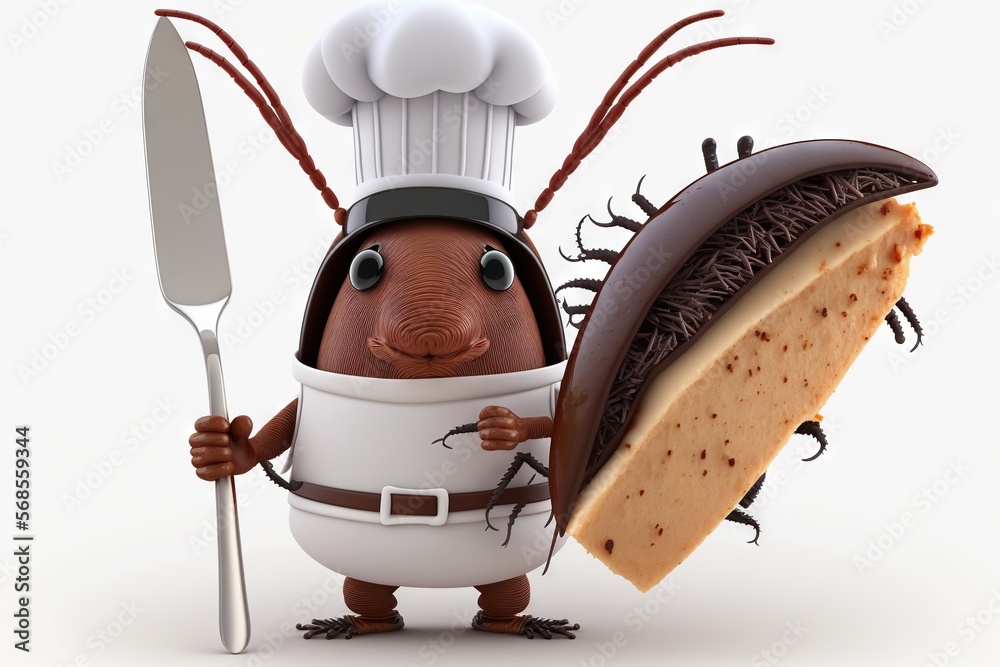 a cartoon character holding a knife and a piece of cake in his hand and ...