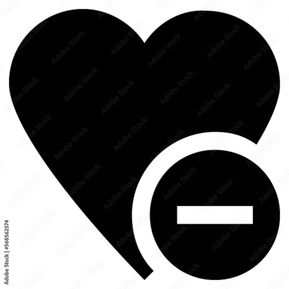 heart minus vector, icon, symbol, logo, clipart, isolated. vector ...