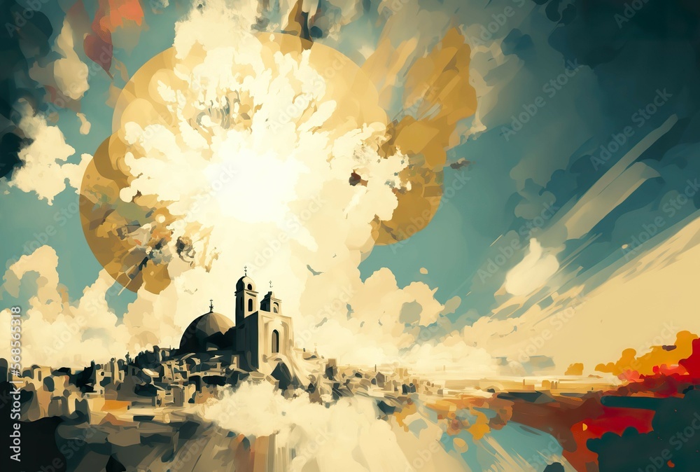 Heaven god Holy Church bethlehem illustration landscape art pathway ...