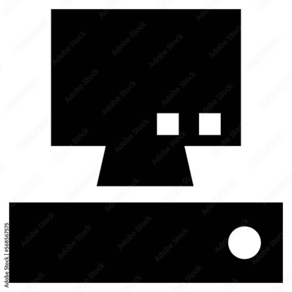 old computer vector, icon, symbol, logo, clipart, isolated. vector ...