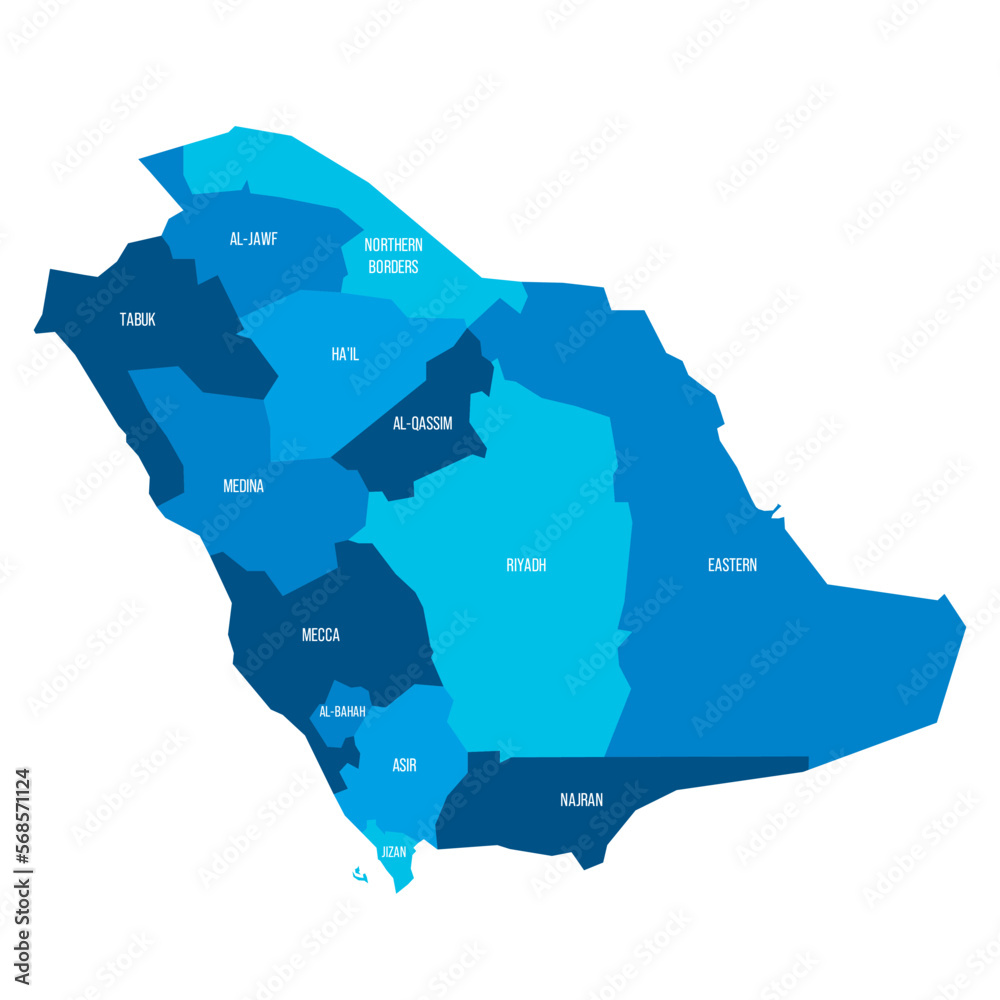 Saudi Arabia political map of administrative divisions - provinces or ...