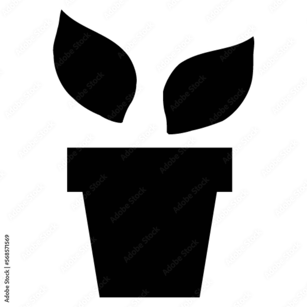 plant pot vector, icon, symbol, logo, clipart, isolated. vector ...