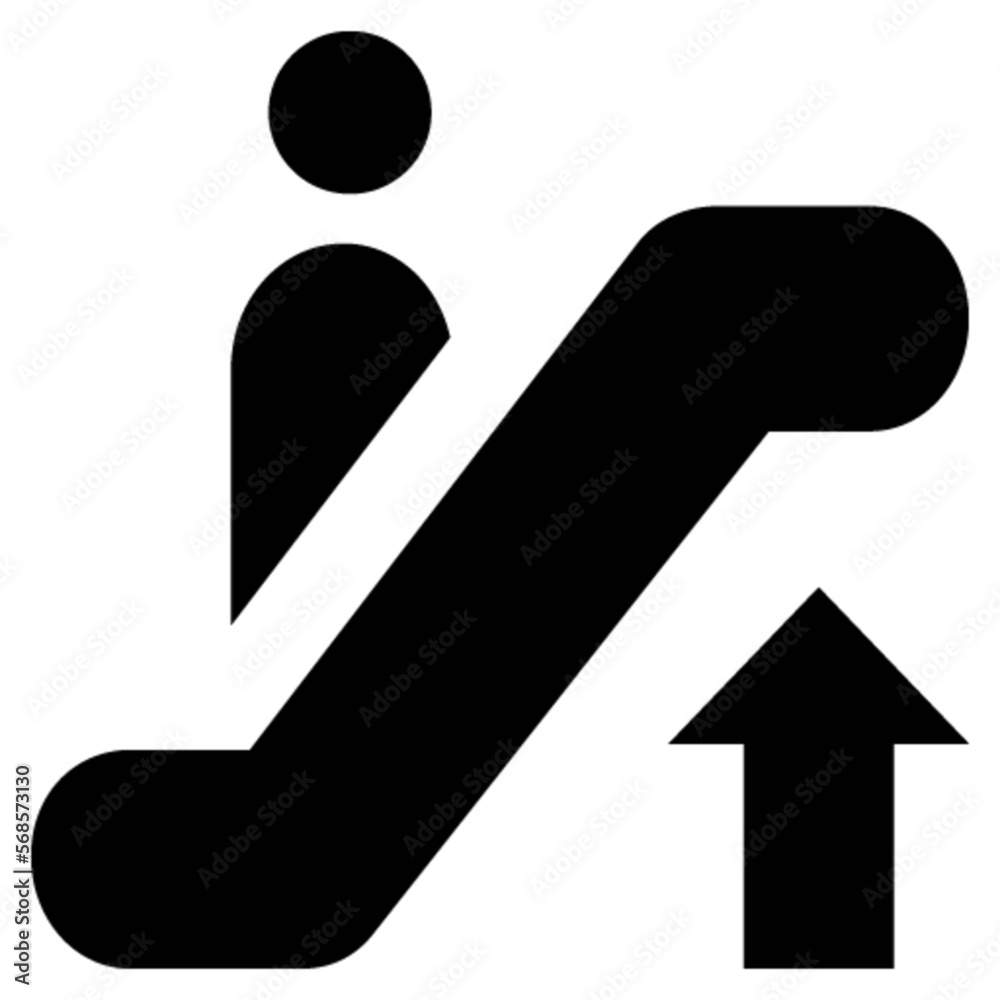 escalator up vector, icon, symbol, logo, clipart, isolated. vector ...