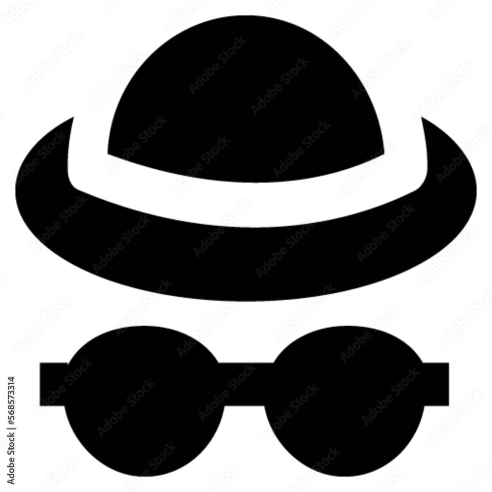 hat and glasses vector, icon, symbol, logo, clipart, isolated. vector ...