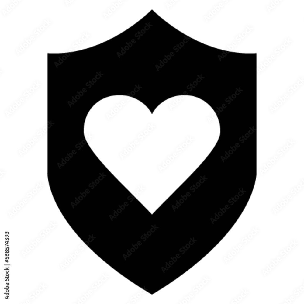 heart shield vector, icon, symbol, logo, clipart, isolated. vector ...