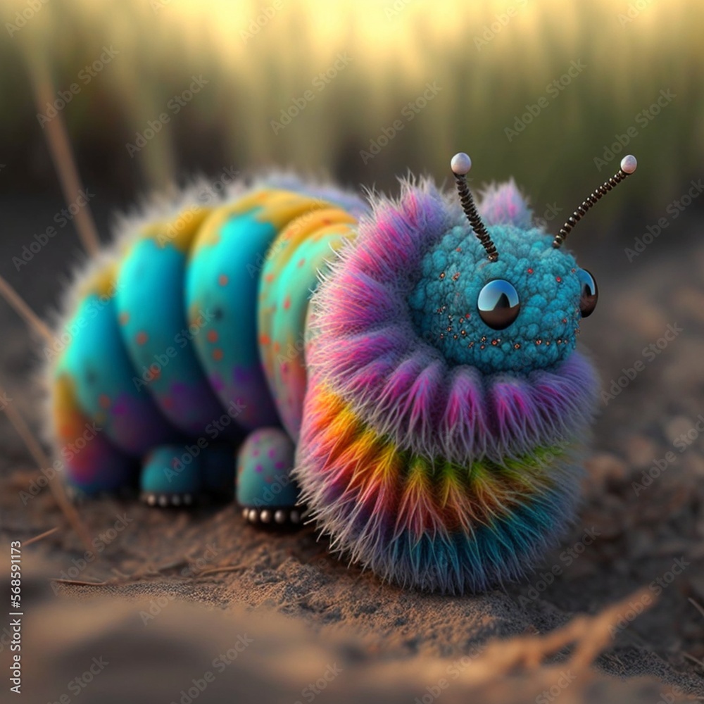 Cartoon illustration of caterpillar Stock Illustration | Adobe Stock