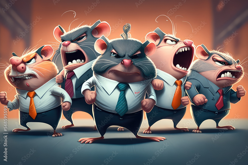 Rat race cartoon concept art, business competition, businessman ...