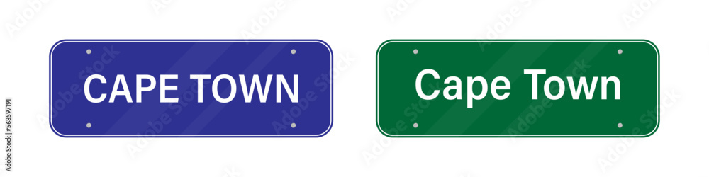 Cape Town road sign. Welcome to Cape Town. Cape Town city entering sign ...