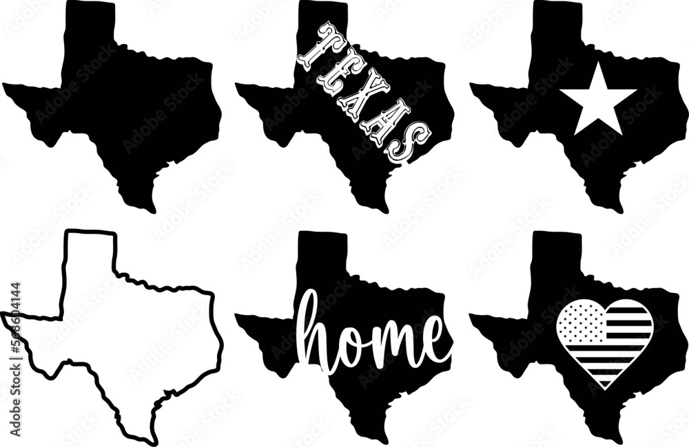 Texas vector map stamp. black and white. USA state map vector ...