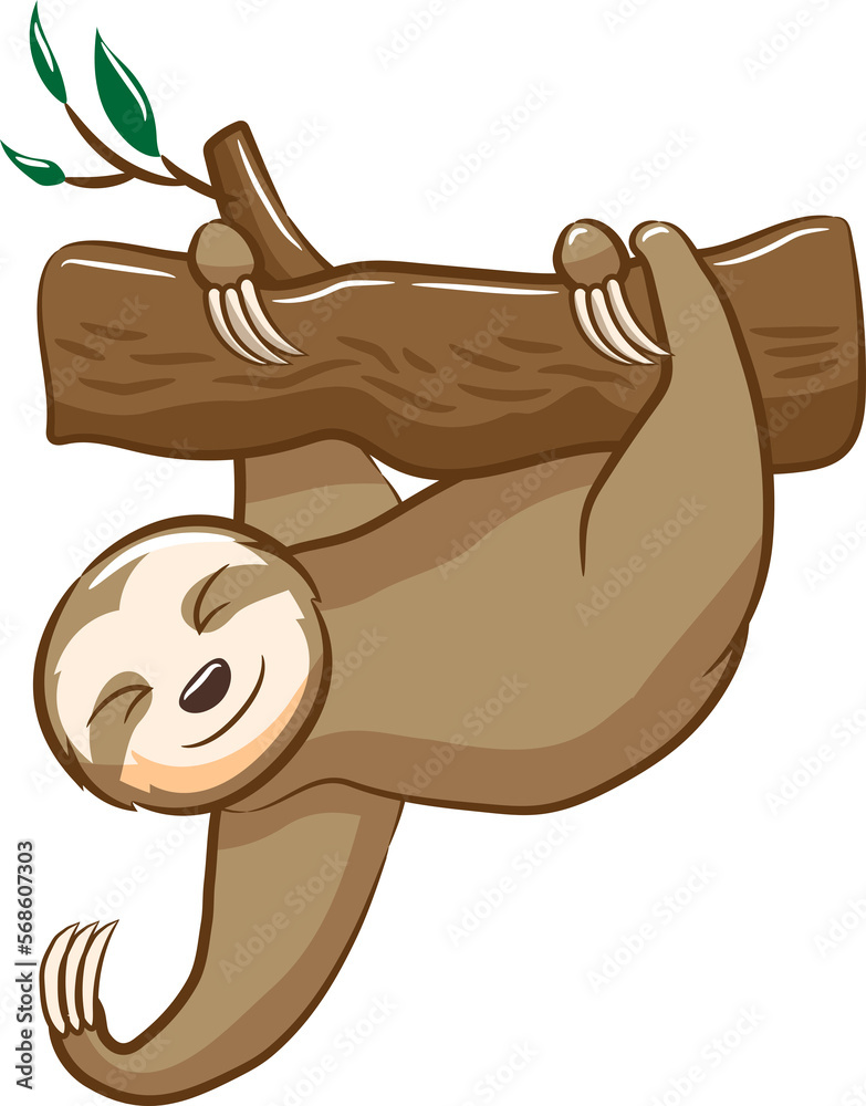 Sloth png graphic clipart design Stock Illustration | Adobe Stock