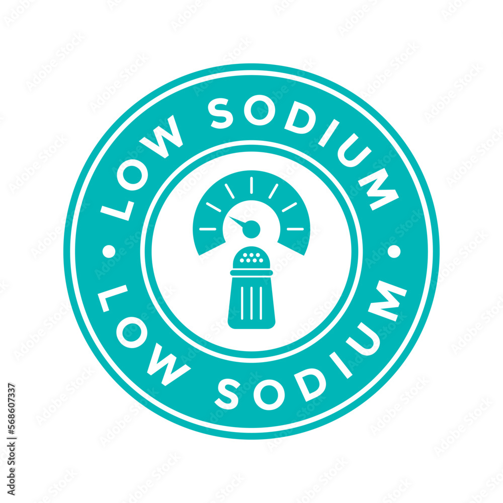 Low sodium badge or logo vector template. Stock Vector | Adobe Stock
