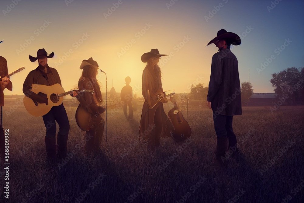Country music festival live concert concept with acoustic guitar ...