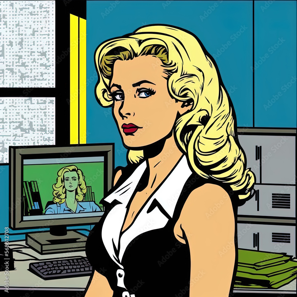 Retro Pop Art Comic Strip Character Portrait Stock-Illustration | Adobe ...