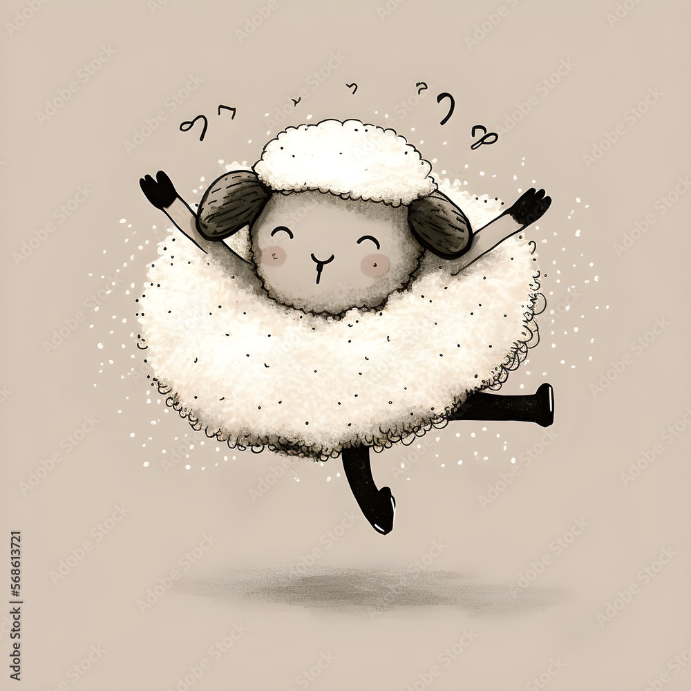 Dancing animals series : Ballet sheep lamb Stock Illustration | Adobe Stock