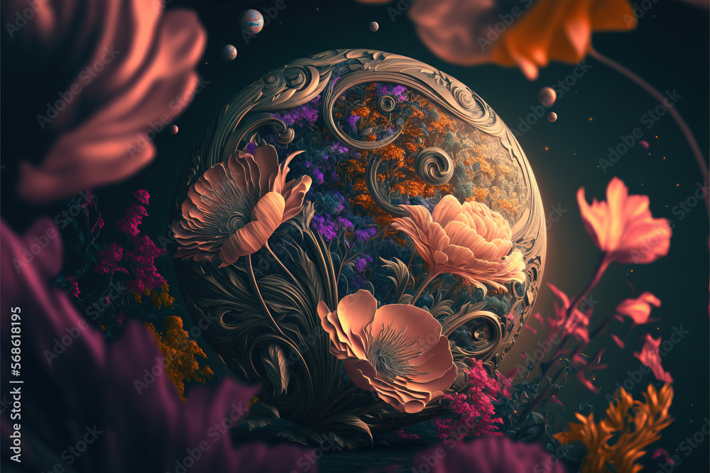 beautiful floral earth for world earth day background wallpaper ...