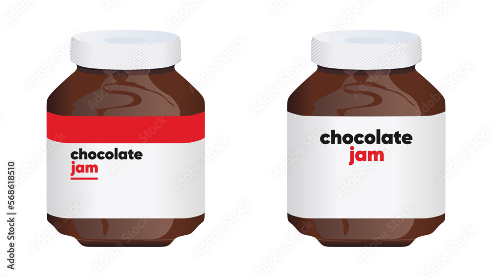 The best Chocolate jam bottle vector illustration in trendy style ...