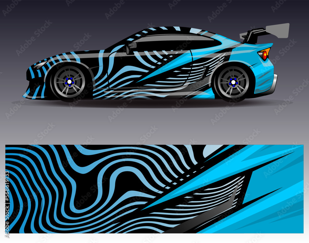 Car wrap design vector. Graphic abstract stripe racing background kit ...