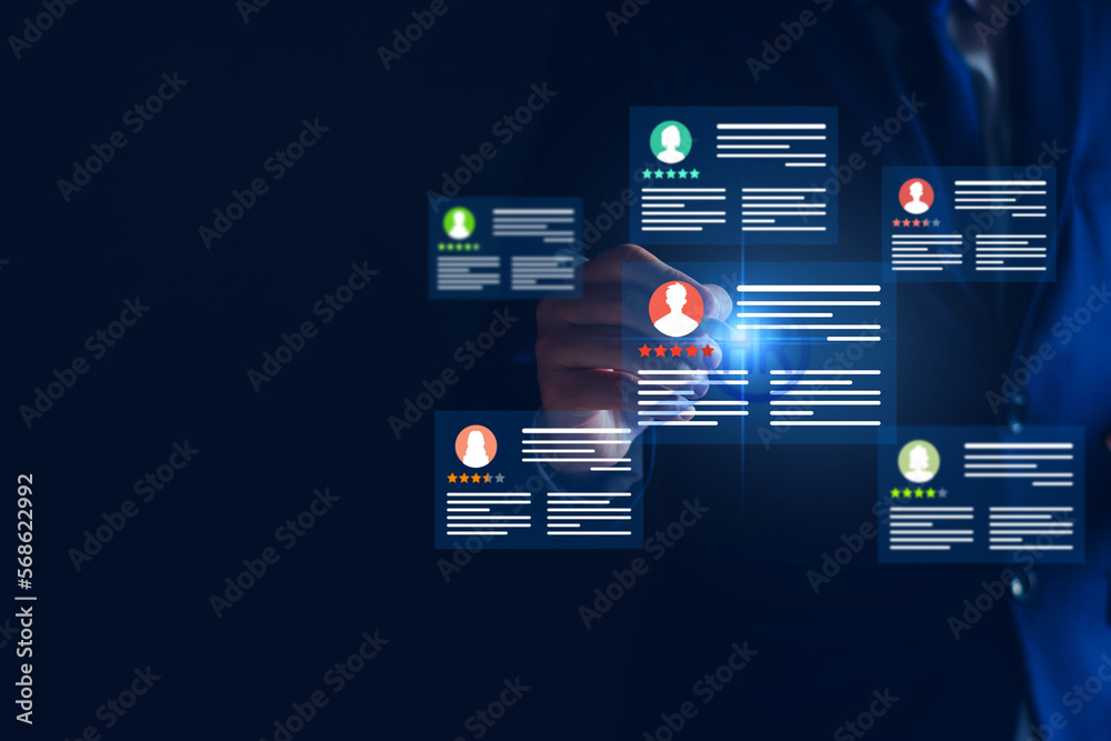 Human Resources. Manager looking candidate profile, effective ...