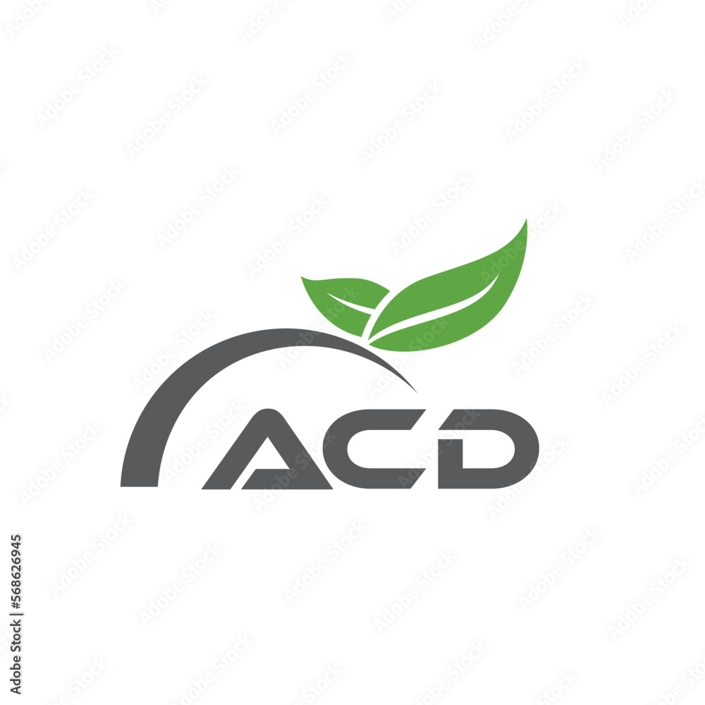 ACD letter nature logo design on white background. ACD creative ...